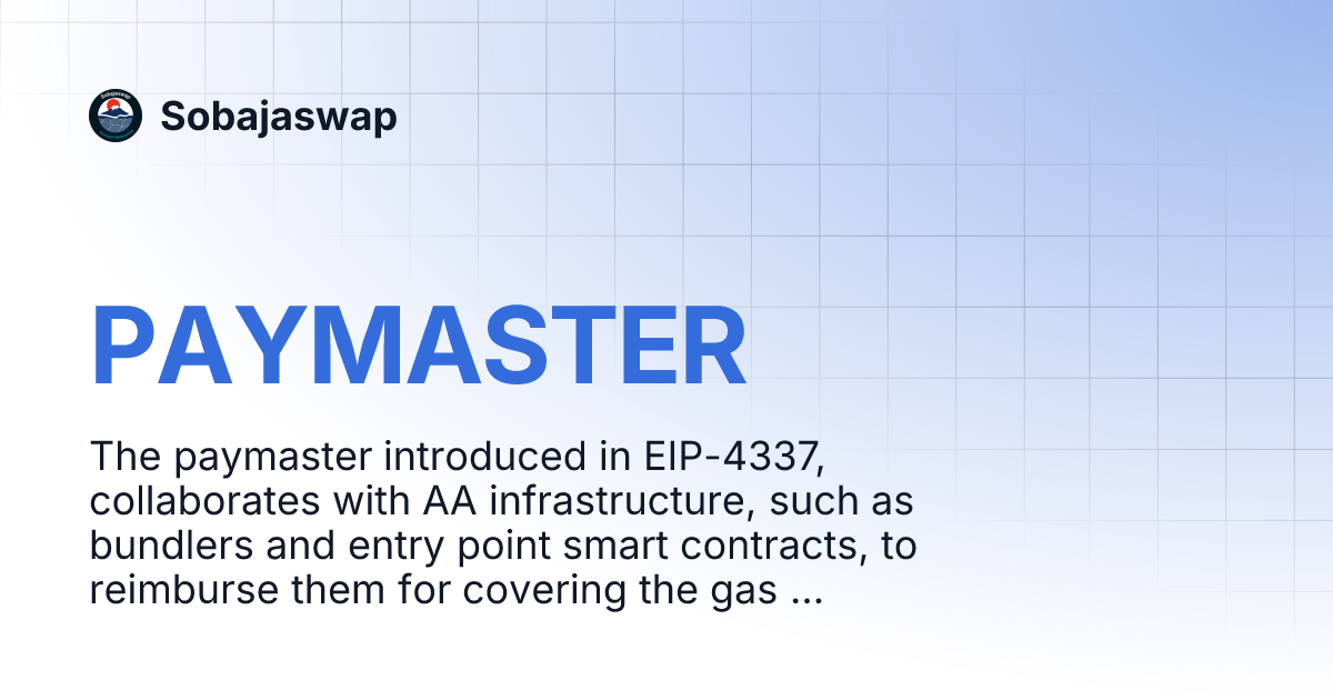 PAYMASTER | Sobajaswap